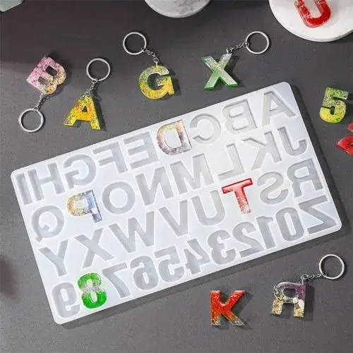 Keychain Alphabet Resin Silicone Mold Letter and Number | Goshop Kenya