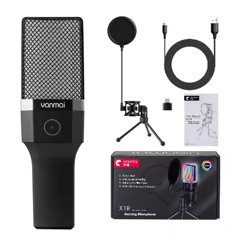 USB Microphone with Pop Filter and Lighting Stand | Goshop Kenya